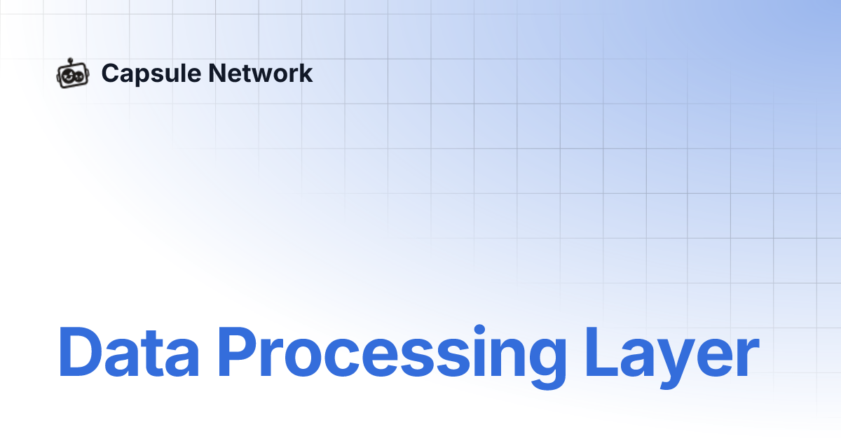 Data Processing Layer | Capsule Network